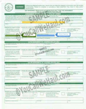 How to Transfer Massachusetts Title and instructions for filling out ...